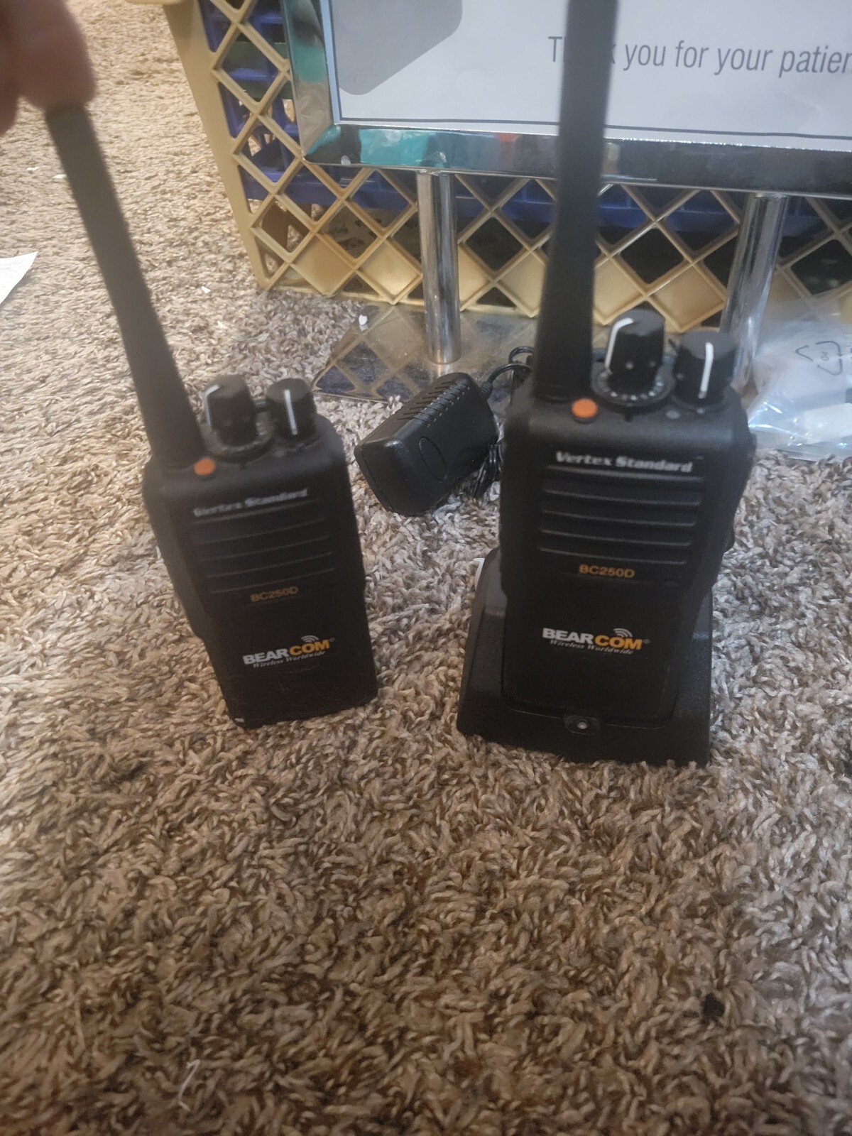 set of 2 Vertex BearCom BC250D UHF Digital Portable 2-Way Radio with 1 ...