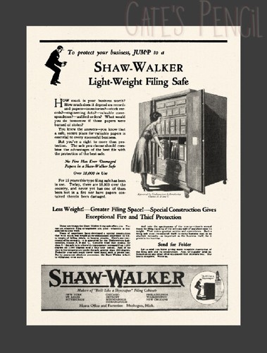 Shaw Walker (1922) Filing Safe * Wall Art Print * Cabinet Co Vintage ...
