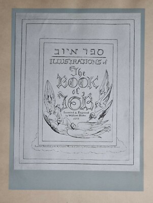 1906 William Blake Monochrome Plaque Livre De Job Frontispiece Titre ...