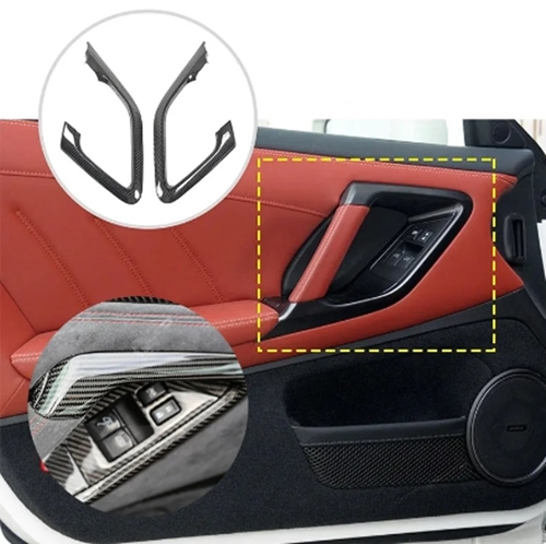 2*Carbon Fiber Car Inner Door Handle Panel Trim For Nissan GTR R35 2009 ...