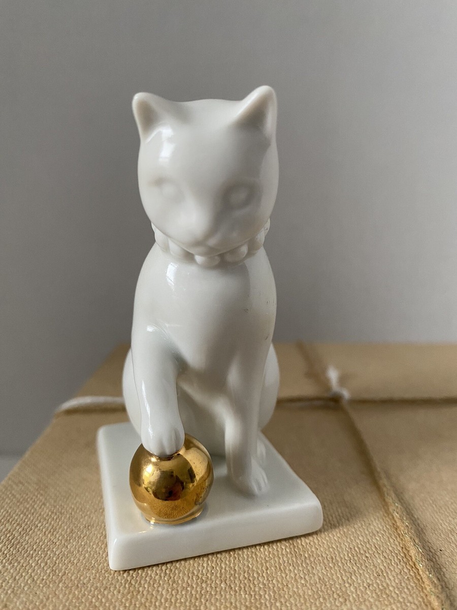 Franklin Mint Curio Cats 1986 Franklin Mint Black And Gold Cat