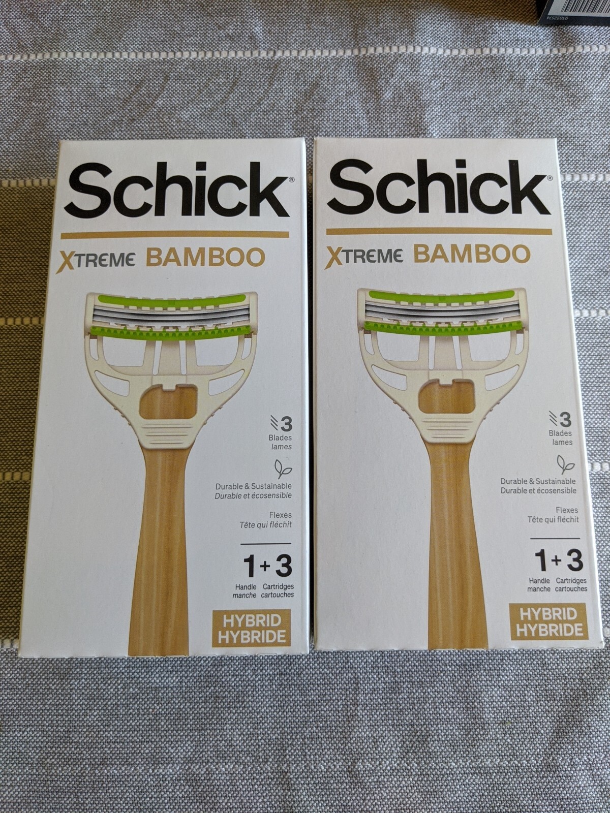 2 Packs Schick Xtreme Bamboo Hybrid Disposable 3 blade Razors | eBay