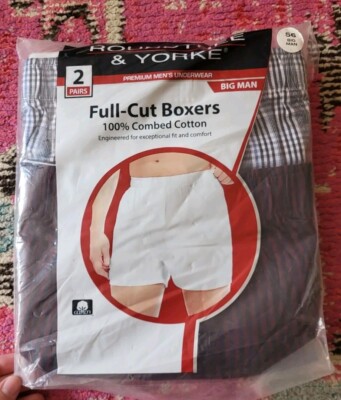 NEW Mens Roundtree & Yorke Big Man size 56 full-cut boxers 2 pairs ...