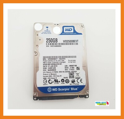 Disco Duro Western Digital DW Scorpio Blue 250GB 5400 RPM Hdd Sata ...