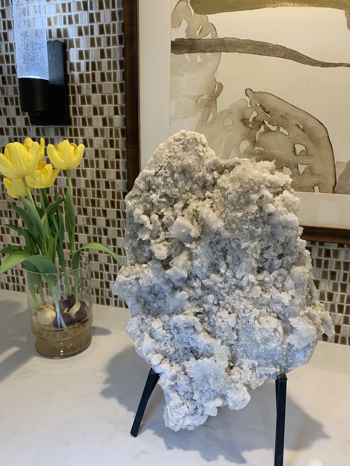 💎Quartz Crystal Druse Natural Sculpture on its Pedestal | eBay