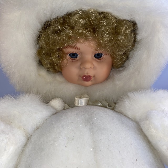 Vintage Santas Best Animated Snowbaby Girl Rolling Snowball Tested ...