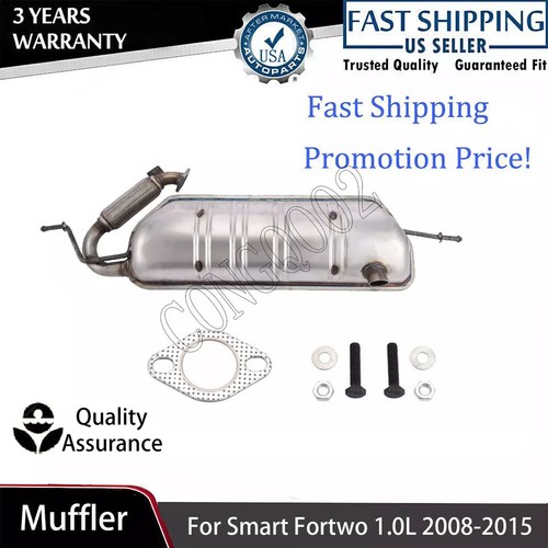 Rear Exhaust Muffler with Gaskets For Smart Fortwo 1.0L 2008-2012 2013 ...