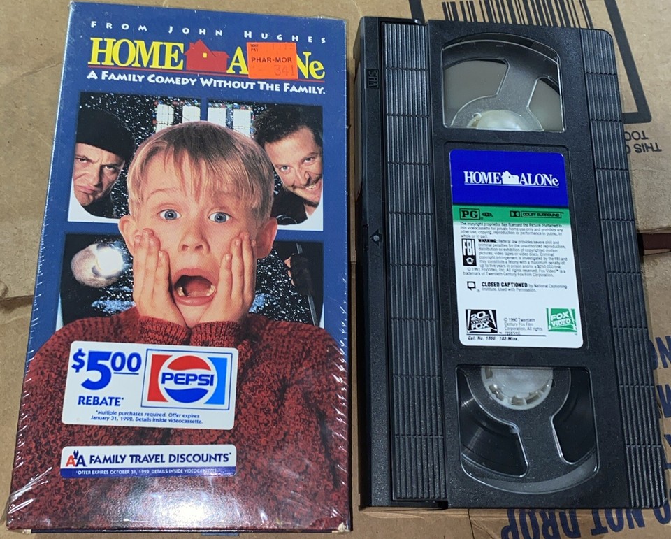 Home Alone (VHS, 1991) Original Plastic Wrapping Pepsi Sticker Promo ...