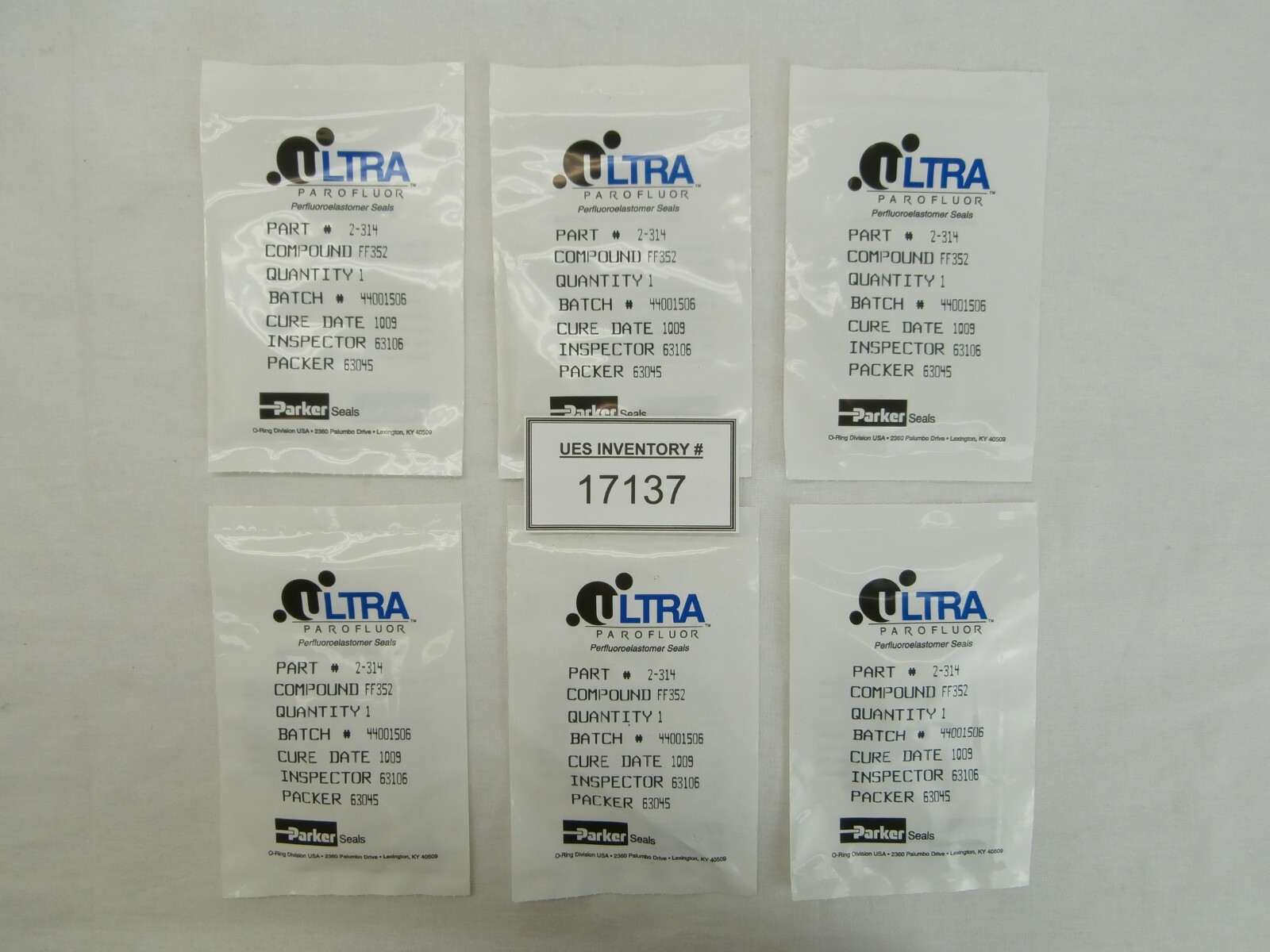 Parker Seals 2-314 O-Ring Ultra Parofluor Seal FF352 Reseller Lot of 6 ...