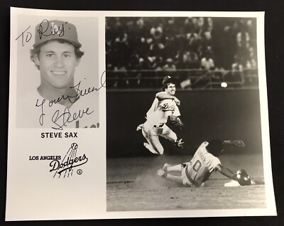 Steve Sax Signed Autograph Los Angeles Dodgers Media 8x10 Photo Black ...