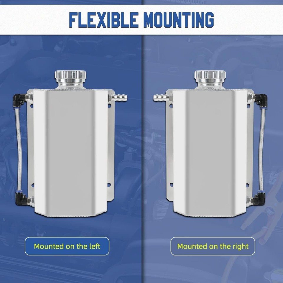 2L Universal Aluminum Coolant Radiator Overflow Reservoir Expansion ...