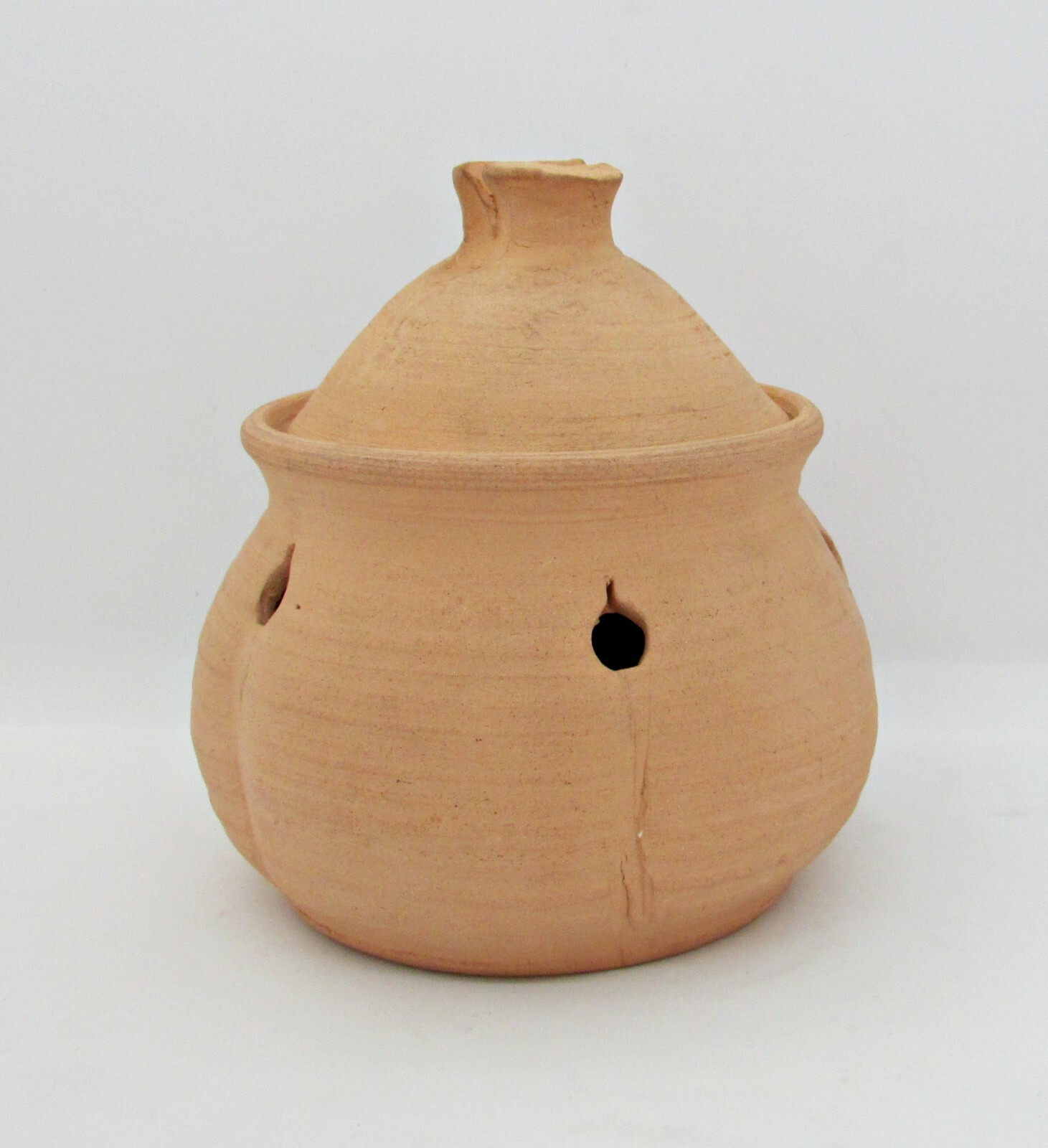 David Stannard Terra Cotta Bowl w/ Inset Lid & Divided Handle - Body ...