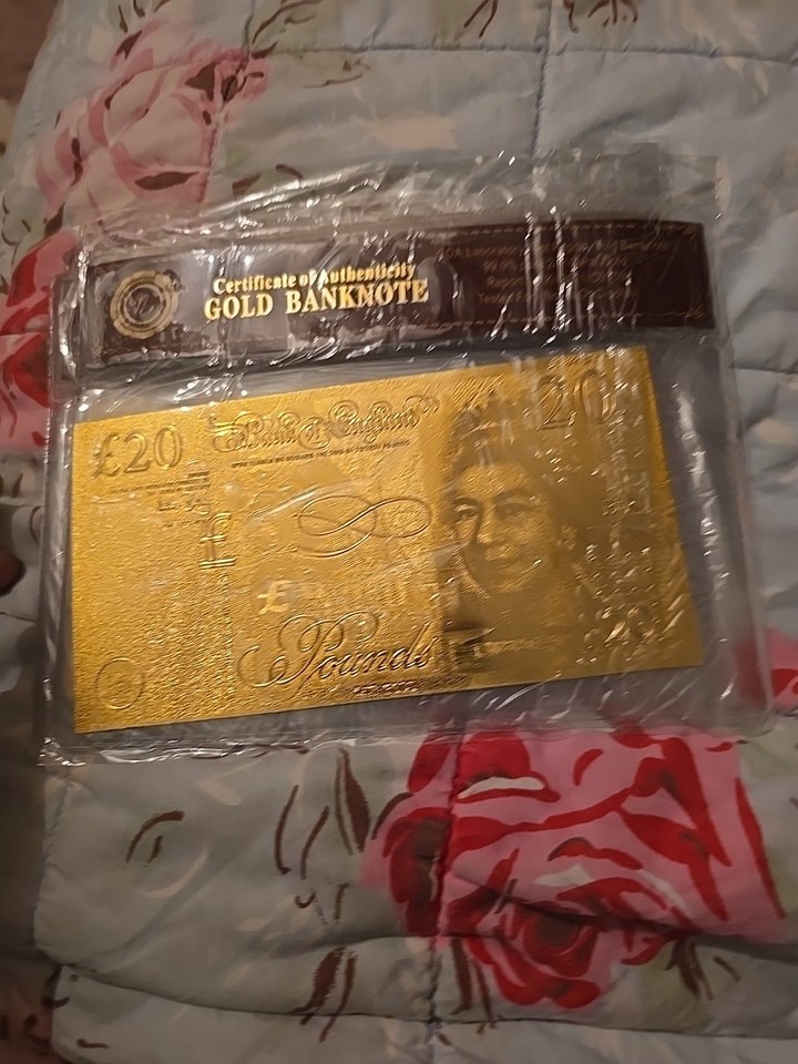 Gold 20£ Note certified money: 99% 24k Carat Gold Gift | eBay UK