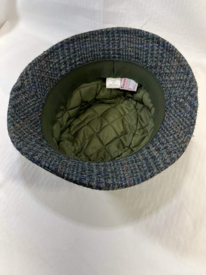Harris Tweed Bucket Hat Large Grouse Irish Walking Style 100% Wool ...