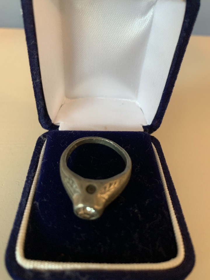 RARE ANTIQUE VICTORIAN MENS STANHOPE RING WITH RISQUE IMAGE OF A NAKED ...