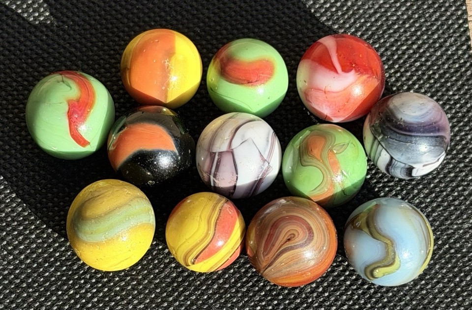 12 Played With CAC's Christensen Agate Vintage Machine Made Marbles | eBay