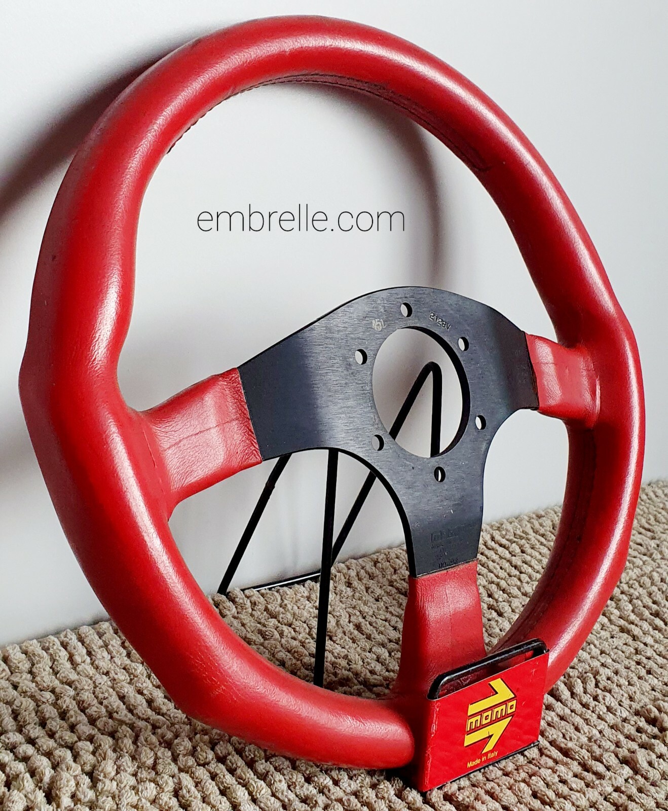 MOMO leather steering wheel Corse size 320mm Honda BMW E30 Audi Toyota ...