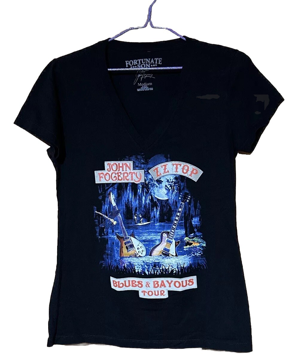 John Fogerty ZZ Top T-Shirt M Blues Bayou Tour Fortunate Son Concert ...