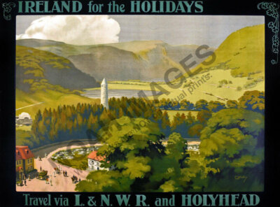 Ireland For the Holidays vintage railroad train travel poster 12x16 | eBay