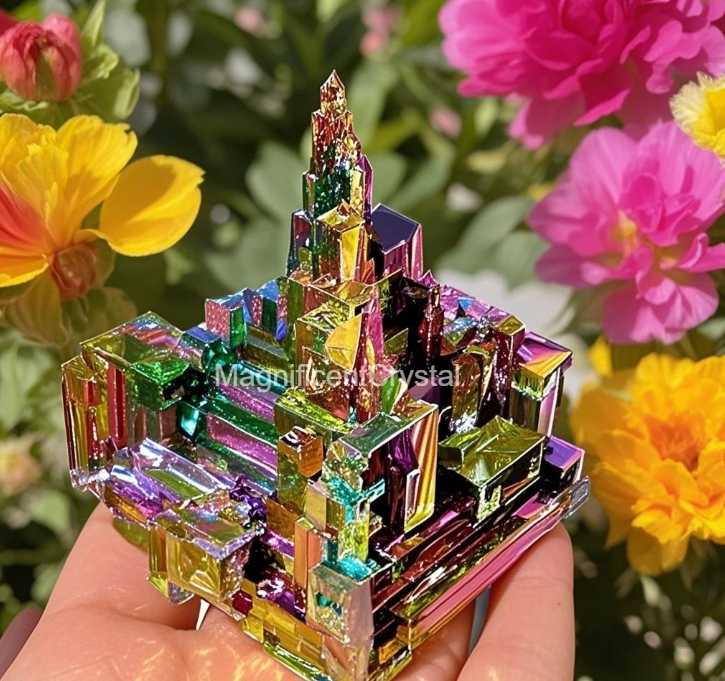 2025HOT Aura Bismuth Gemstone Stone Quartz Crystal Home Decor Healing ...