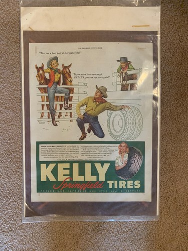 VHTF Kelly Springfield Tires Print Ad Color Vintage | eBay