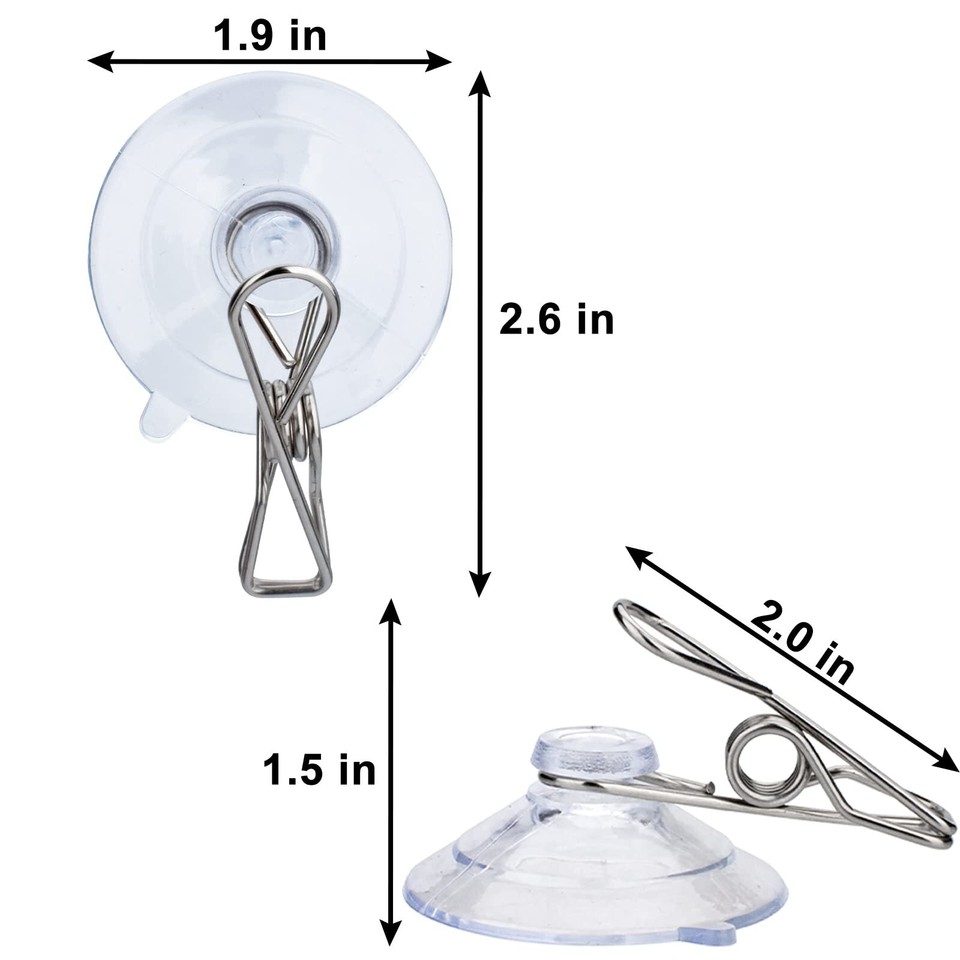 20Pcs Suction Cup Clips for Windows 2" Suction Clips Clear Suction Cup ...