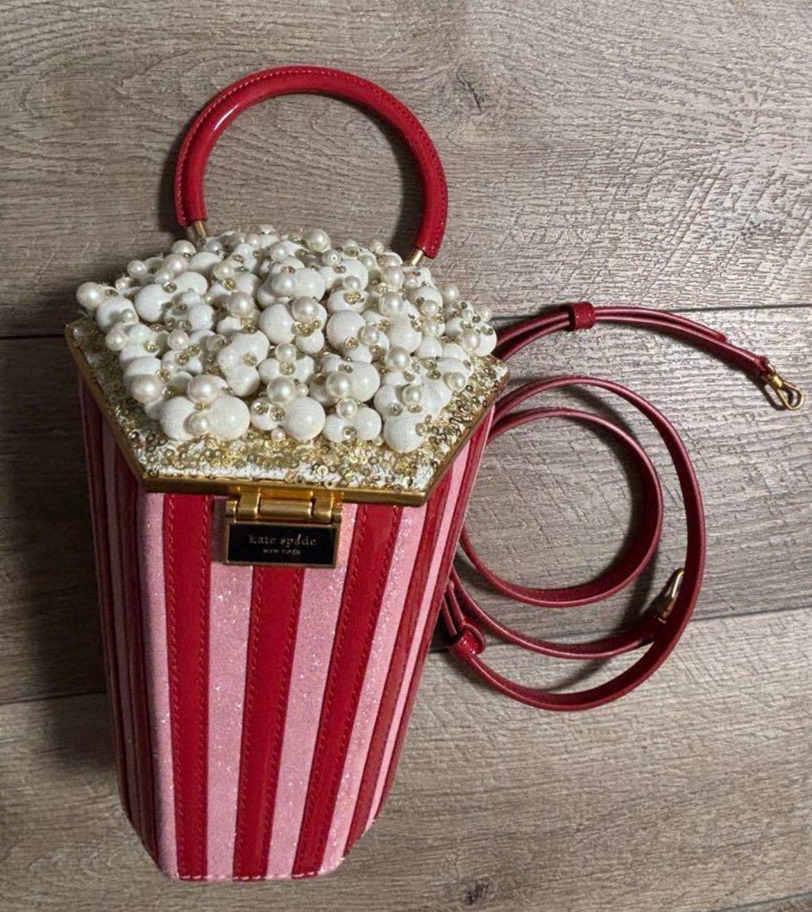 Kate Spade What's Popping Suede Patent Leather 3D Popcorn Handbag ...