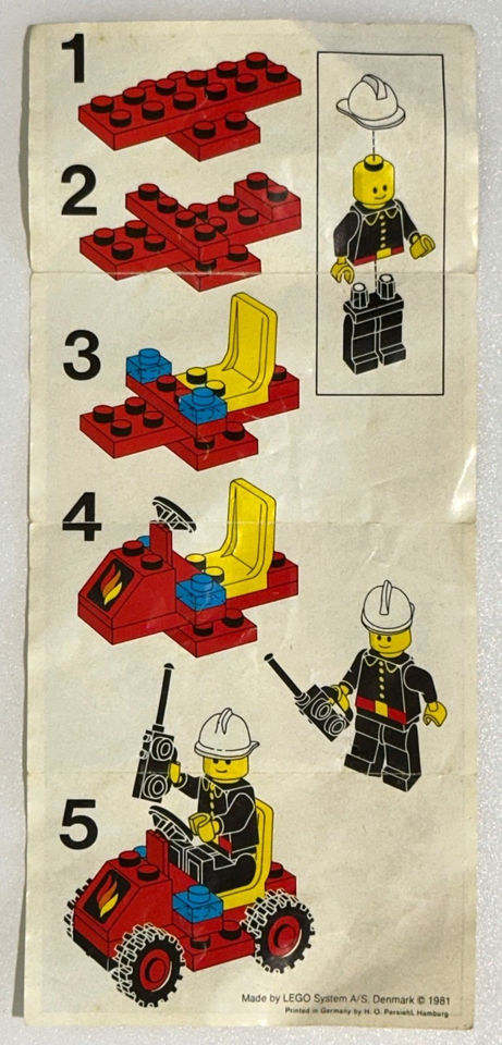 Vintage ©1981 LEGO 6611 Classic Town Fire Chief's Car 100% Complete ...