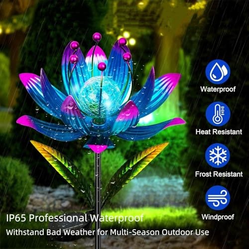 Solar Wind Spinner, 38 Inch Metal Stake Yard Spinners,Solar Powered ...