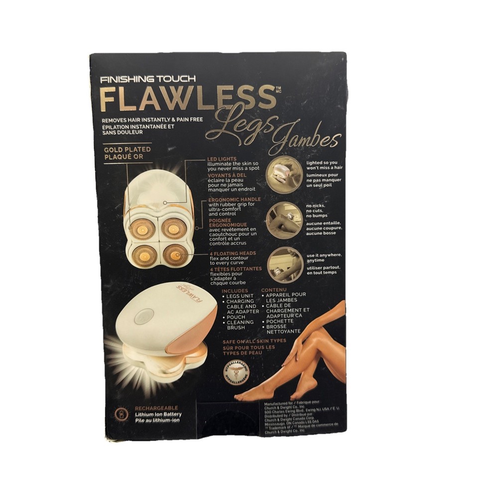 Finishing Touch Flawless Legs Women's Hair Remover - White/Gold | eBay
