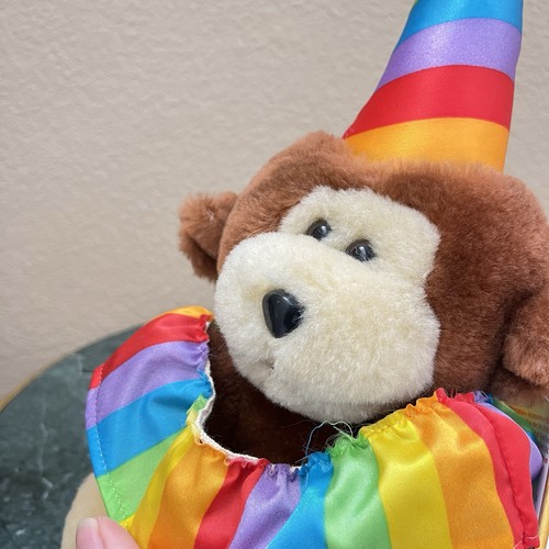 Vintage Kellytoy Monkey Colorful Rainbow Stuffed Animal 13" Plush w ...