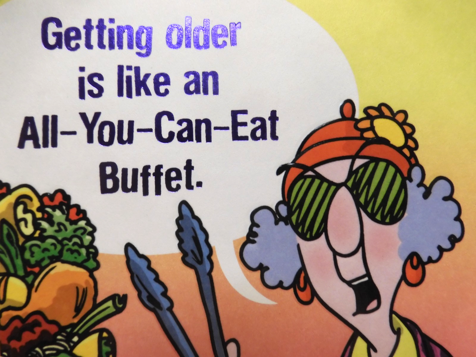 2 Cards Hallmark Birthday MAXINE J Wagner Getting Older is Like Buffet ...