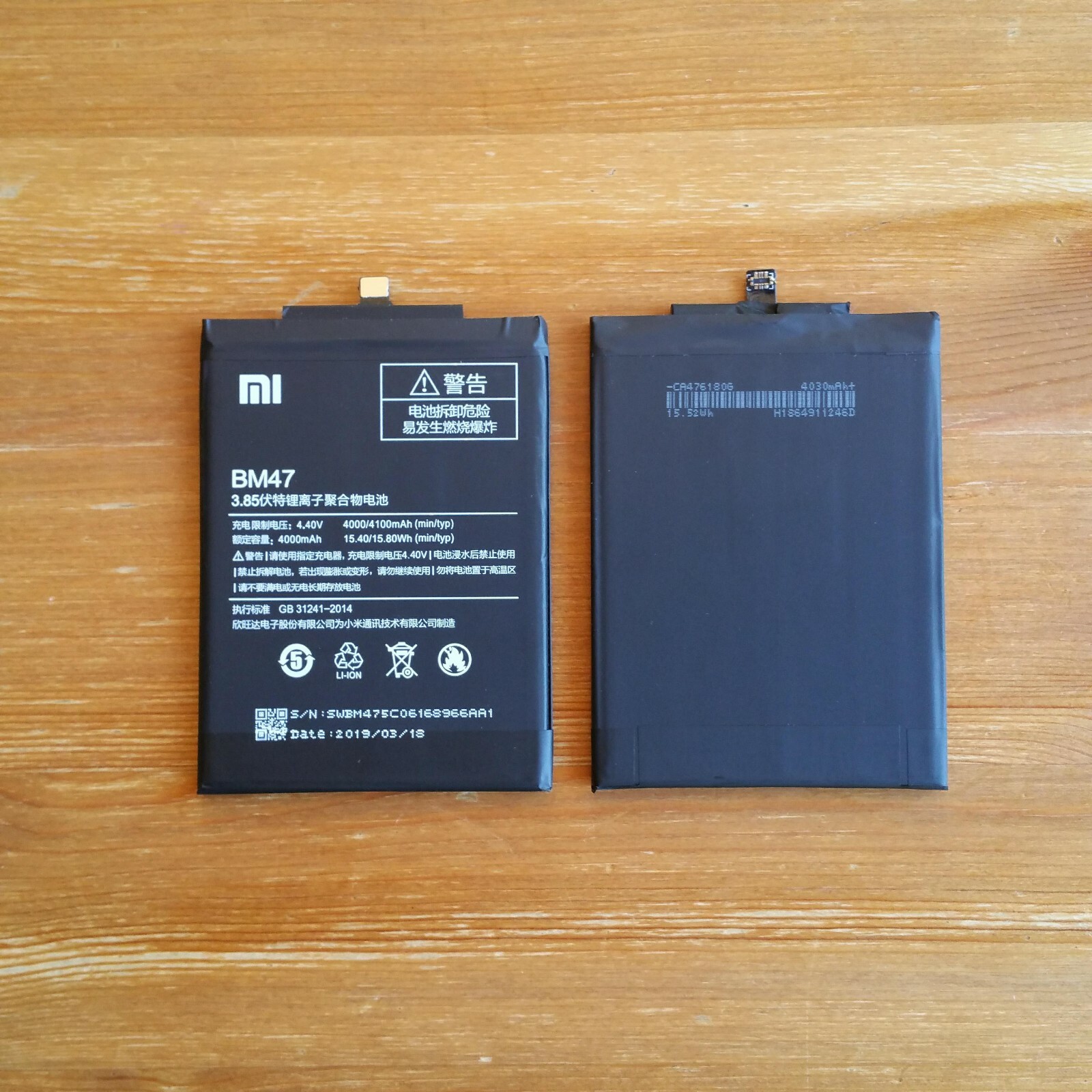 GENUINE Xiaomi Redmi 3 3S 3X 3Pro 4X Battery BM47 4100mAh Good Quality ...