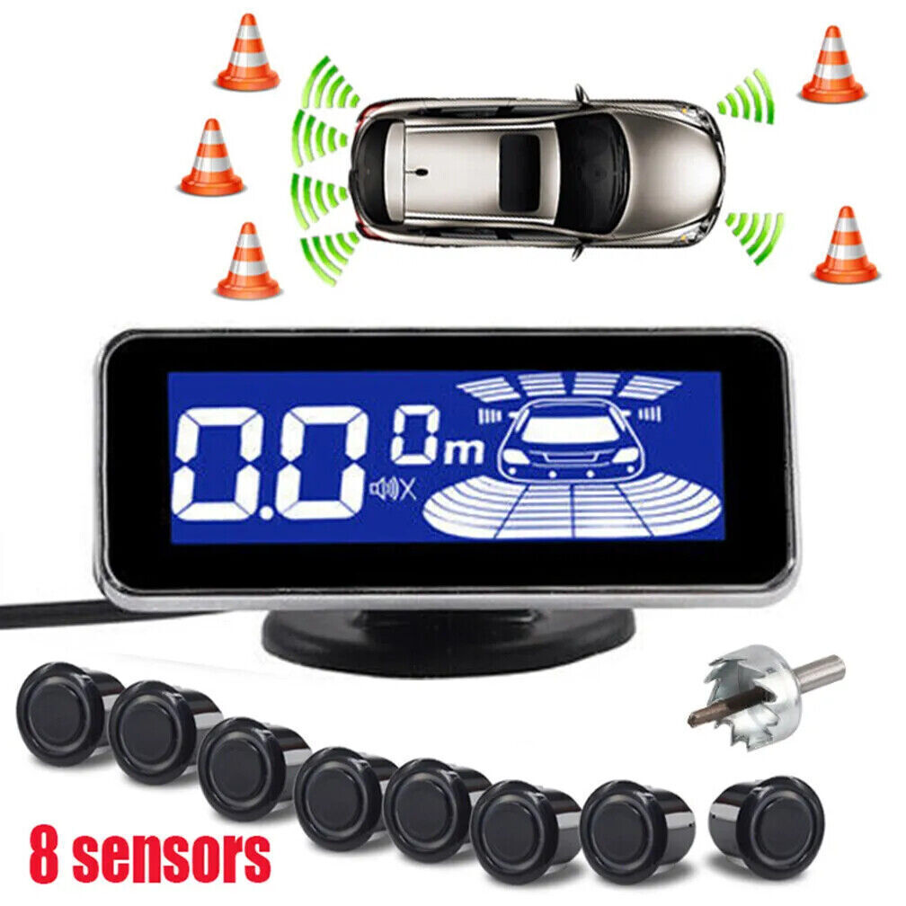 8 Sensors Parking Reverse Front and Rear Car Parking Sensors Display ...