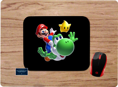 MARIO & YOSHI FLYING CUSTOM MOUSE PAD DESK MAT NINTENDO ART VIRTUAL ...