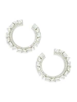 Adriana 302338 Orsini White Rhodium-Plated & Cubic Zirconia Hoop ...