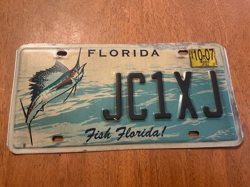 2007 Florida License Plate Tag specialty Fish Florida Sailfish JC1XJ | eBay