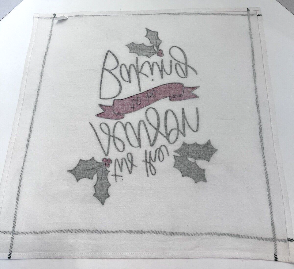 Kitchen Tea Dish Hand Towel 17x17 Cotton Dishcloth Holly Berries ...