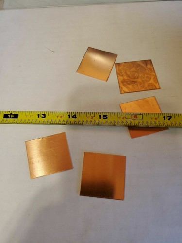 Copper Squares 1-1/4" Sheet Jewelry Blanks Art Steampunk qty 5 pieces ...