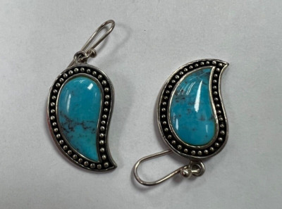 Sally C. Treasures SX SS Turquoise Paisley Earrings [122PIW] | eBay