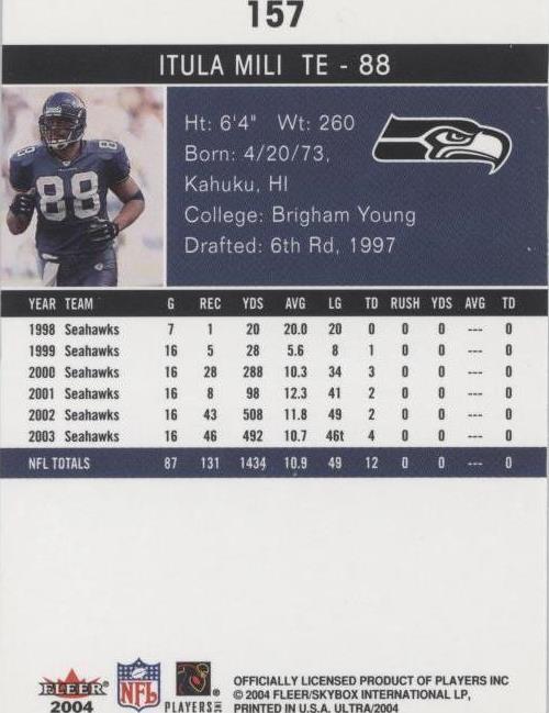 2004 Fleer Ultra Itula Mili #157 for sale | eBay