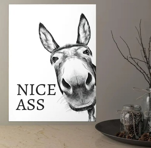 Nice Ass Vintage Art Unframed Canvas Poster 21x30cm Funny Decor Xmas | eBay