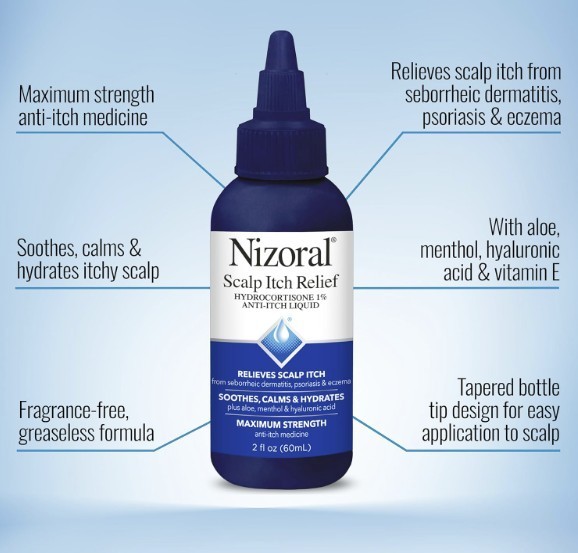 Nizoral Scalp Itch Relief Anti-Itch Liquid Soothes Calms Hydrates 2oz ...