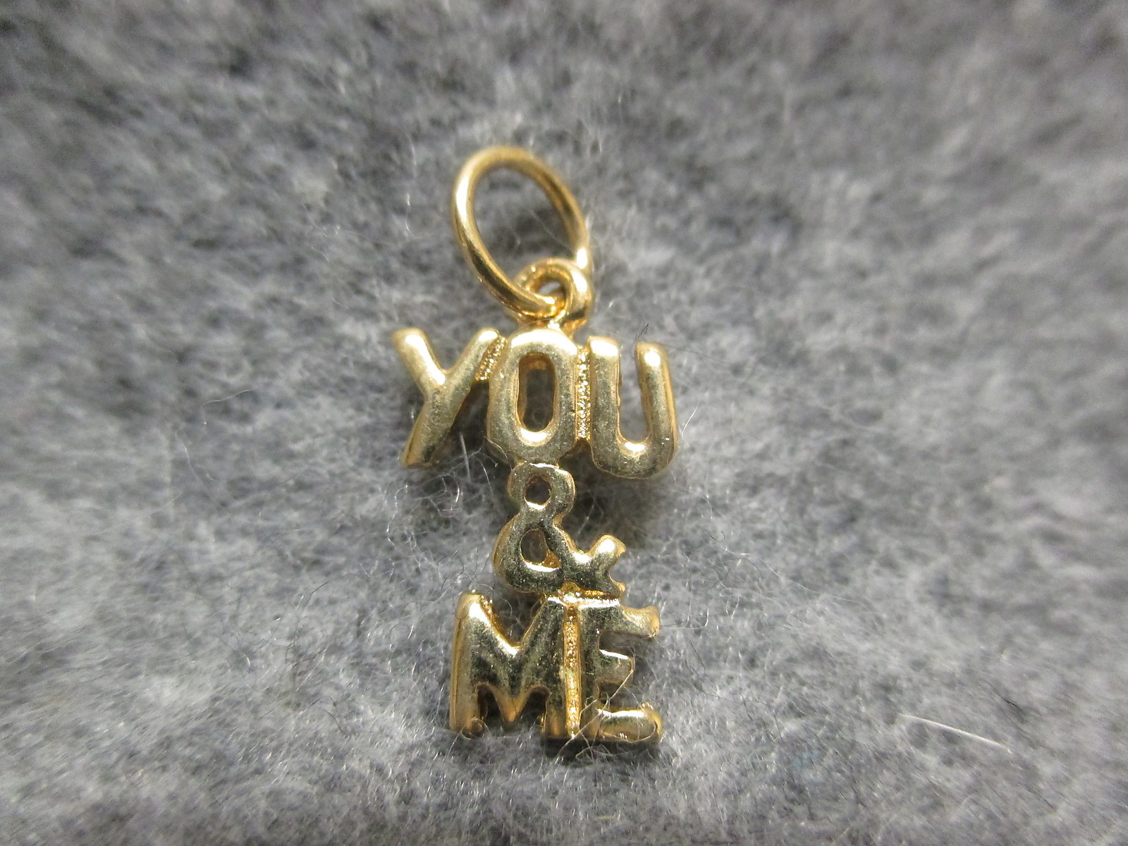 " You & Me " Gold Plated Pendant Charm 11/16" Tall w/ Jump Ring NEW 2 ...