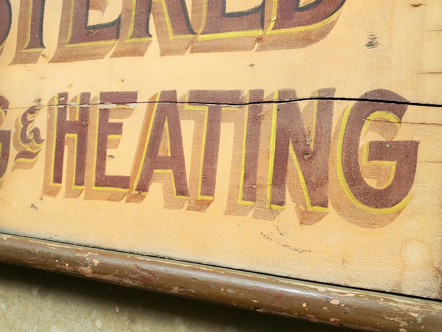1890s DOUBLE-SIDED PAINTED WOOD PLUMBING & HEATING SIGN | eBay