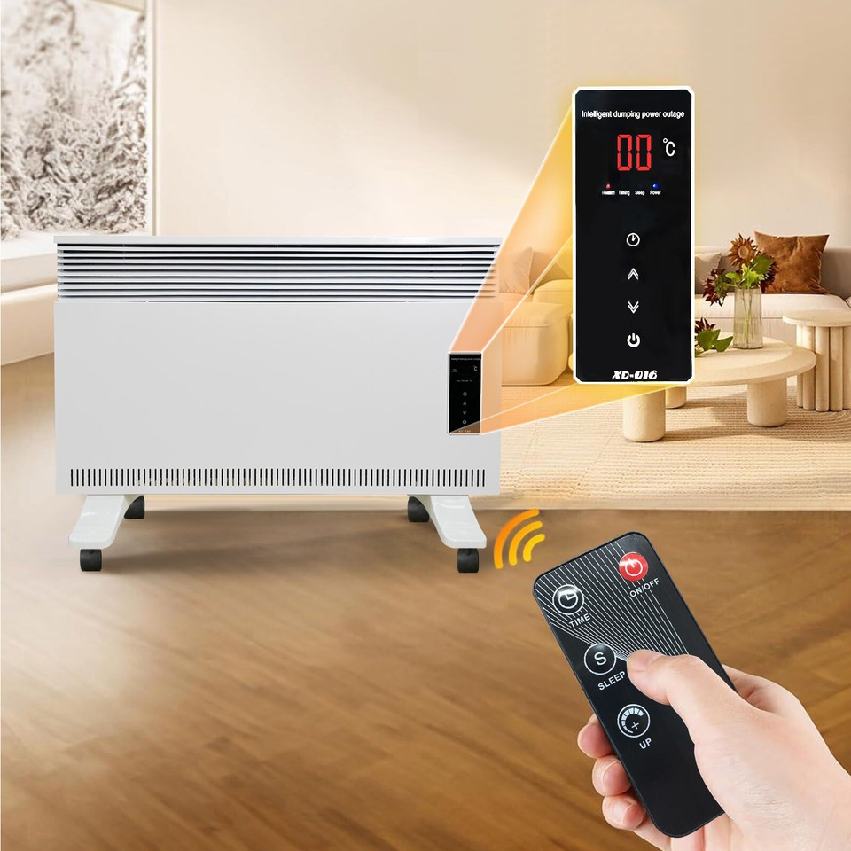 LED Electric Panel Heater 1200W Radiator Wall Mounted Free Standing ...