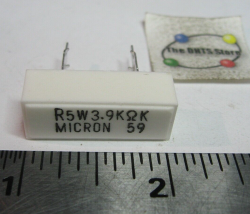 Micron 5 Watt 3900 Ohm 3K9 10% Ceramic Cement High Power Resistor - NOS ...