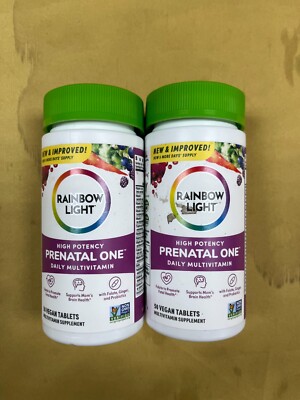 2 New Rainbow Light High Potency Prenatal One - 50 Tablets Each Bottle ...