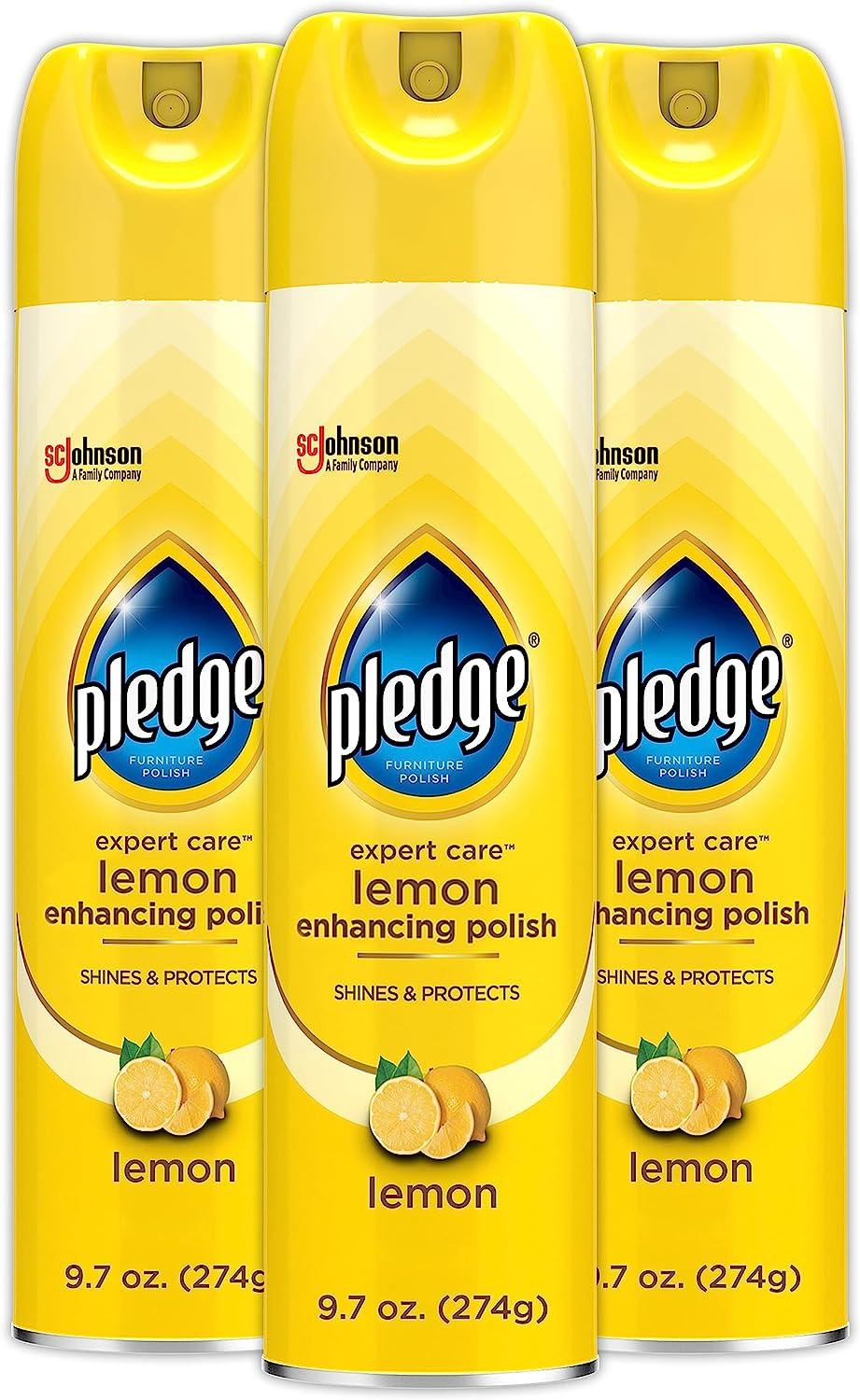 Pledge Furniture Polish Lemon Enhancing Aerozol Wood Spray Lemon Scent ...