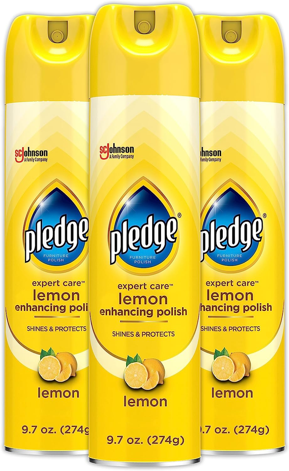 Pledge Furniture Polish Lemon Enhancing Aerozol Wood Spray Lemon Scent ...